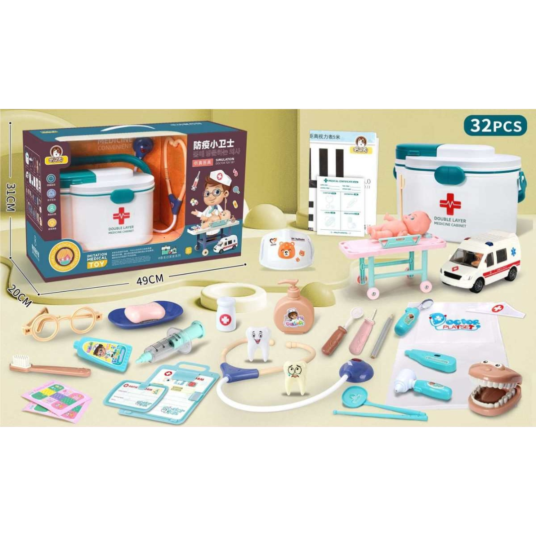 Set Médico Infantil 32 Piezas con Maletín Doctor Playset – Juguetes Buffalo